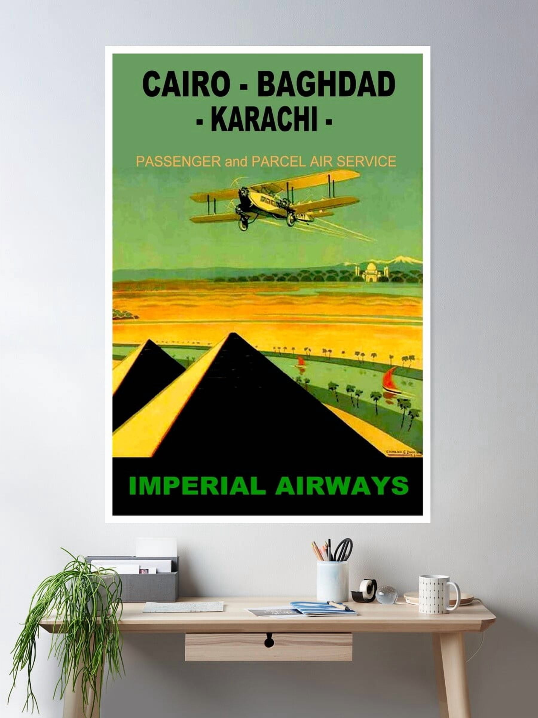 Dopaprint UNFRAMED PAPER POSTER Imperial Airways ; Vintage Airline ...