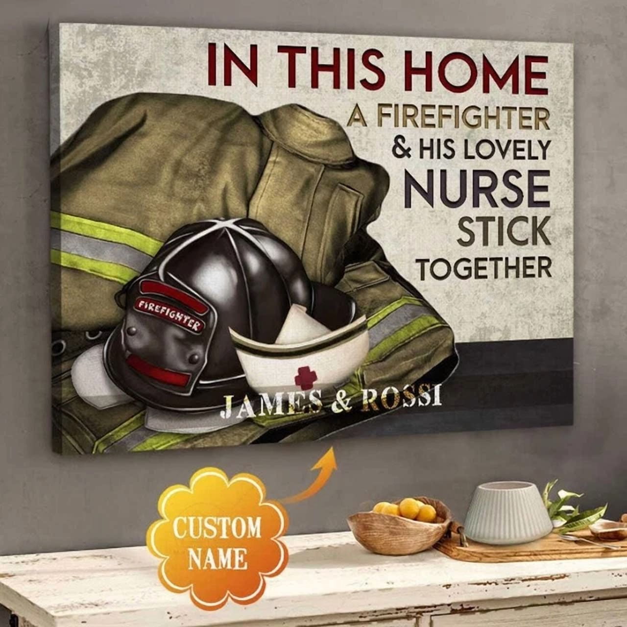 Dopaprint UNFRAMED PAPER POSTER In This Home A Firefighter And His ...