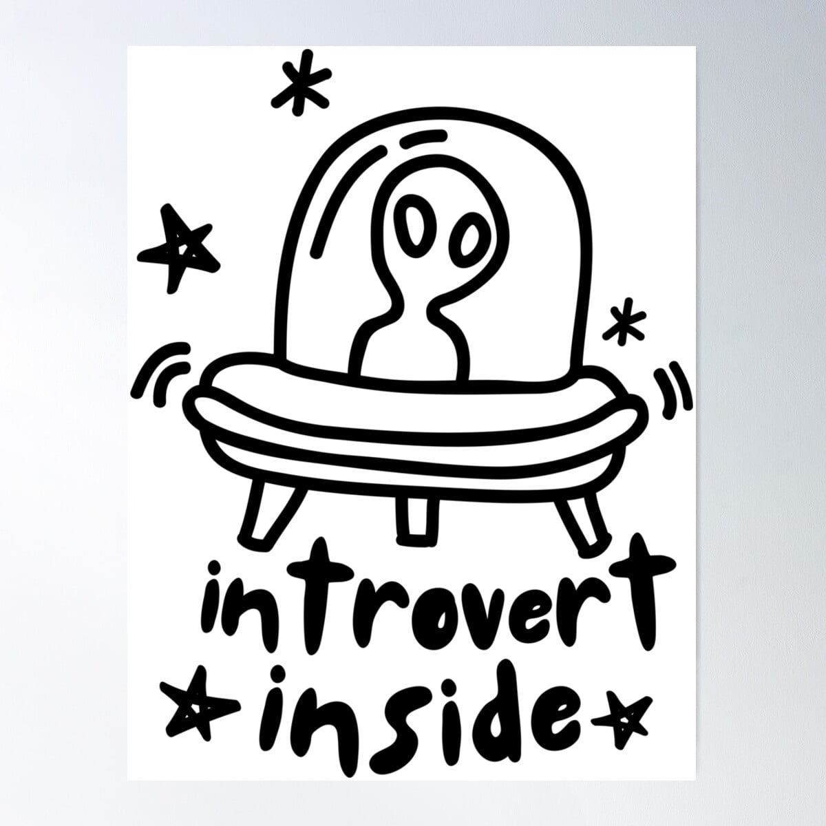 Dopaprint UNFRAMED PAPER POSTER Introvert Inside, Alien Poster Wall Art ...