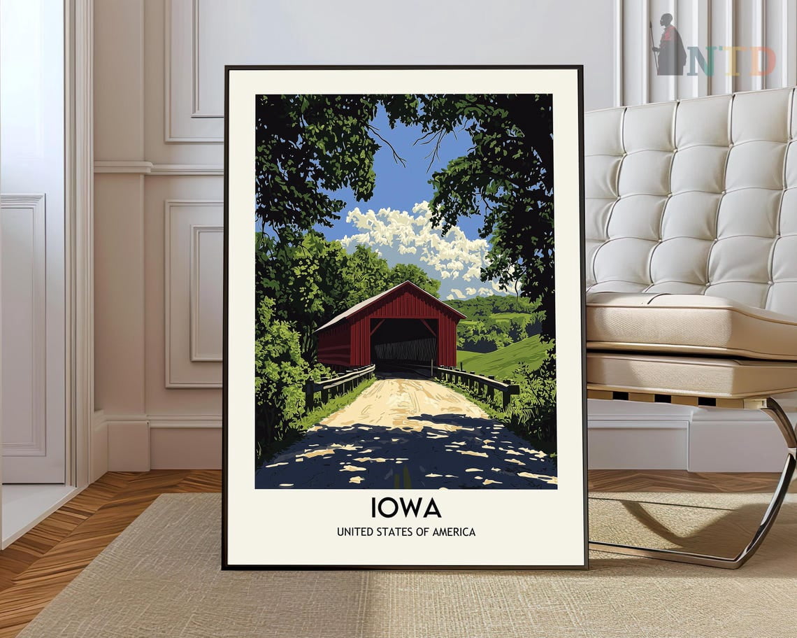 Dopaprint UNFRAMED PAPER POSTER Iowa Travel Print - United States, Iowa ...