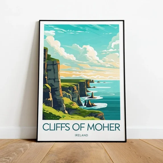 Dopaprint UNFRAMED PAPER POSTER Ireland, Cliffs Of Moher Traditional ...