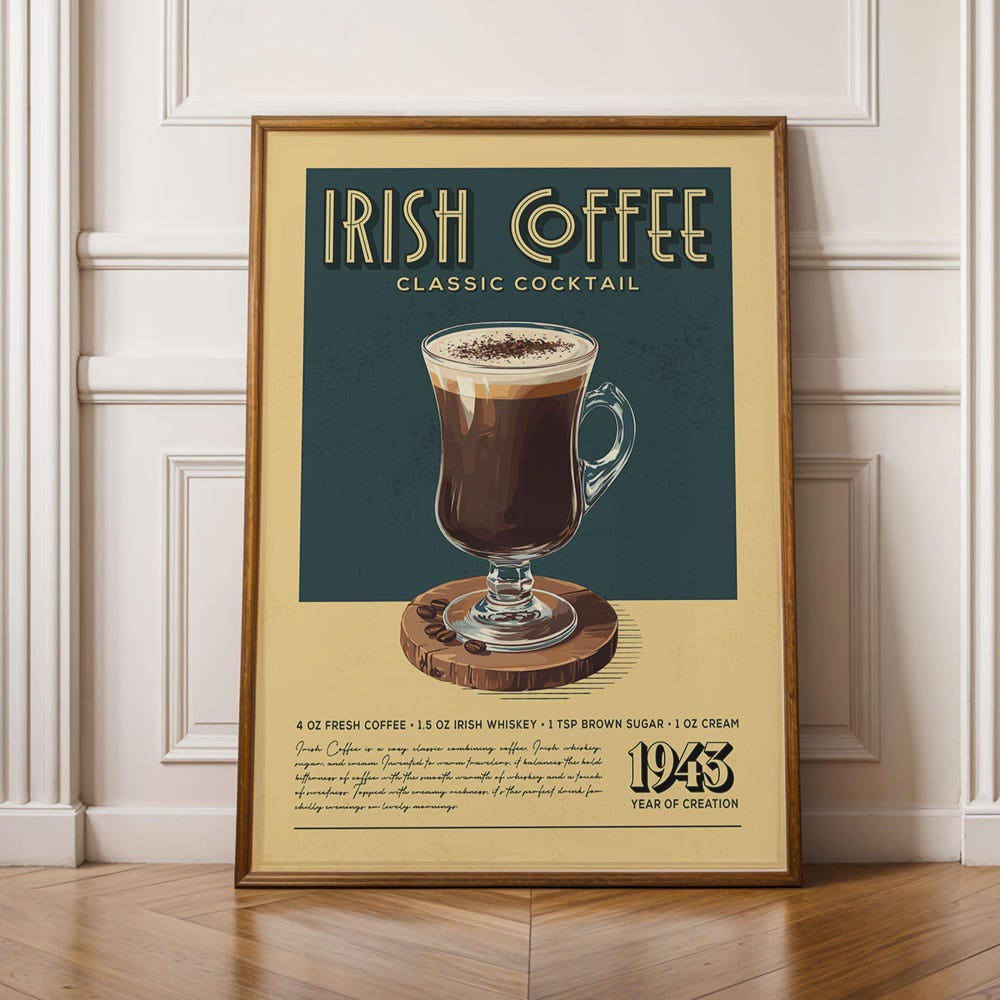 Dopaprint UNFRAMED PAPER POSTER Irish Coffee Cocktail Print, Irish ...