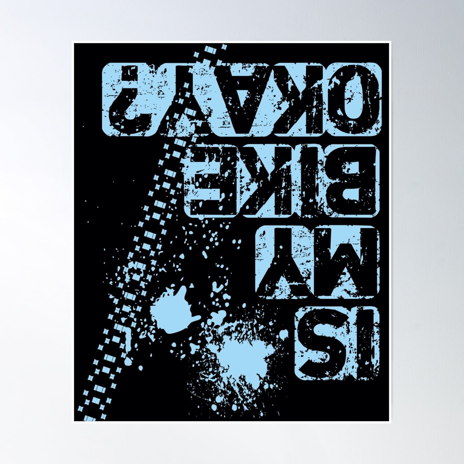 Dopaprint UNFRAMED PAPER POSTER Is My Bike Ok? Mountain Bike - Blue Graphic Poster Wall Art ...