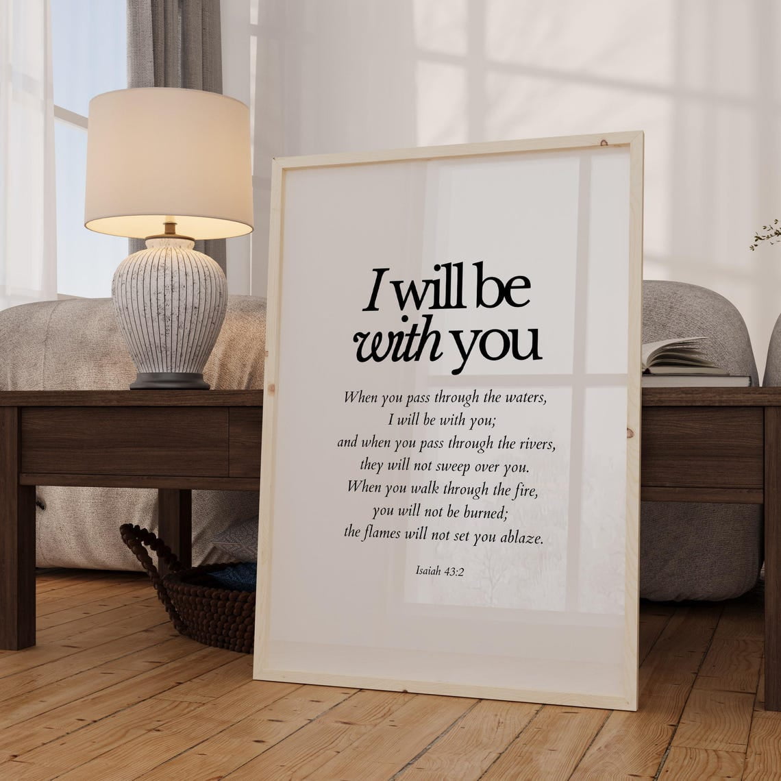 Dopaprint UNFRAMED PAPER POSTER Isaiah 43:2 I Will Be With You Bible ...
