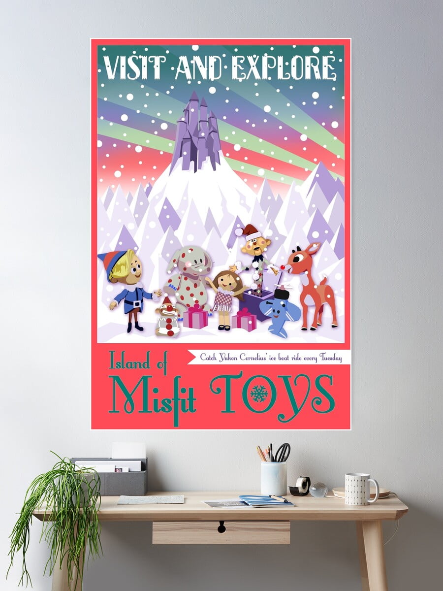 Dopaprint UNFRAMED PAPER POSTER Island Of Misfit Toys - Rudolph Vintage ...