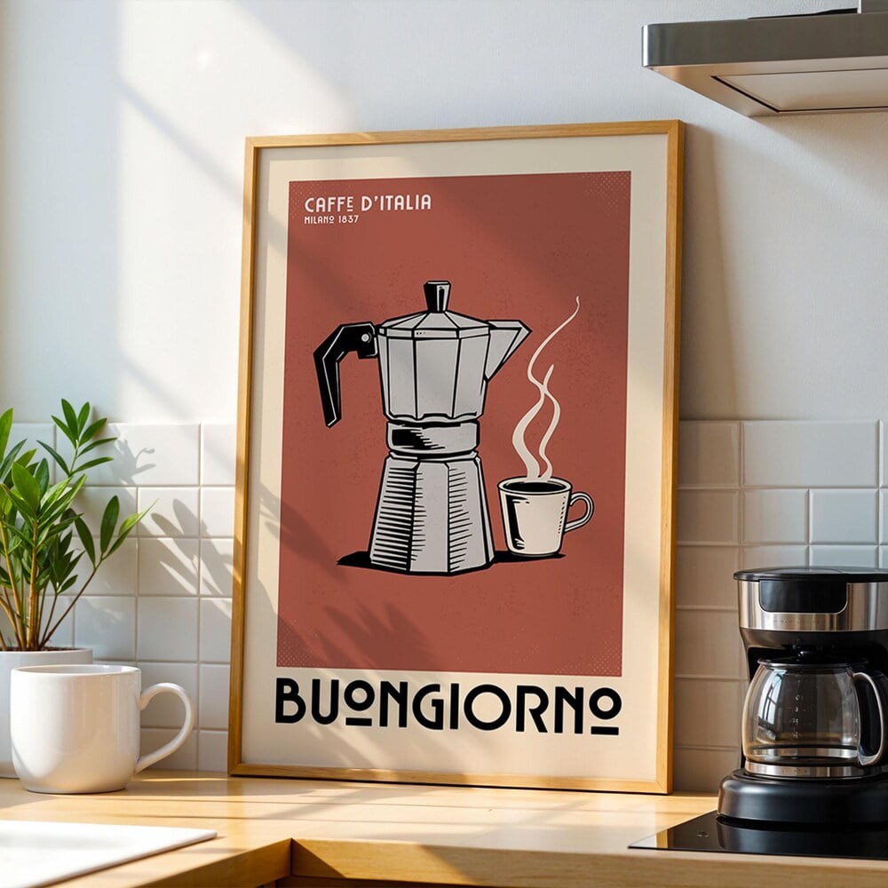 Dopaprint UNFRAMED PAPER POSTER Italian Espresso Maker Coffee Poster ...