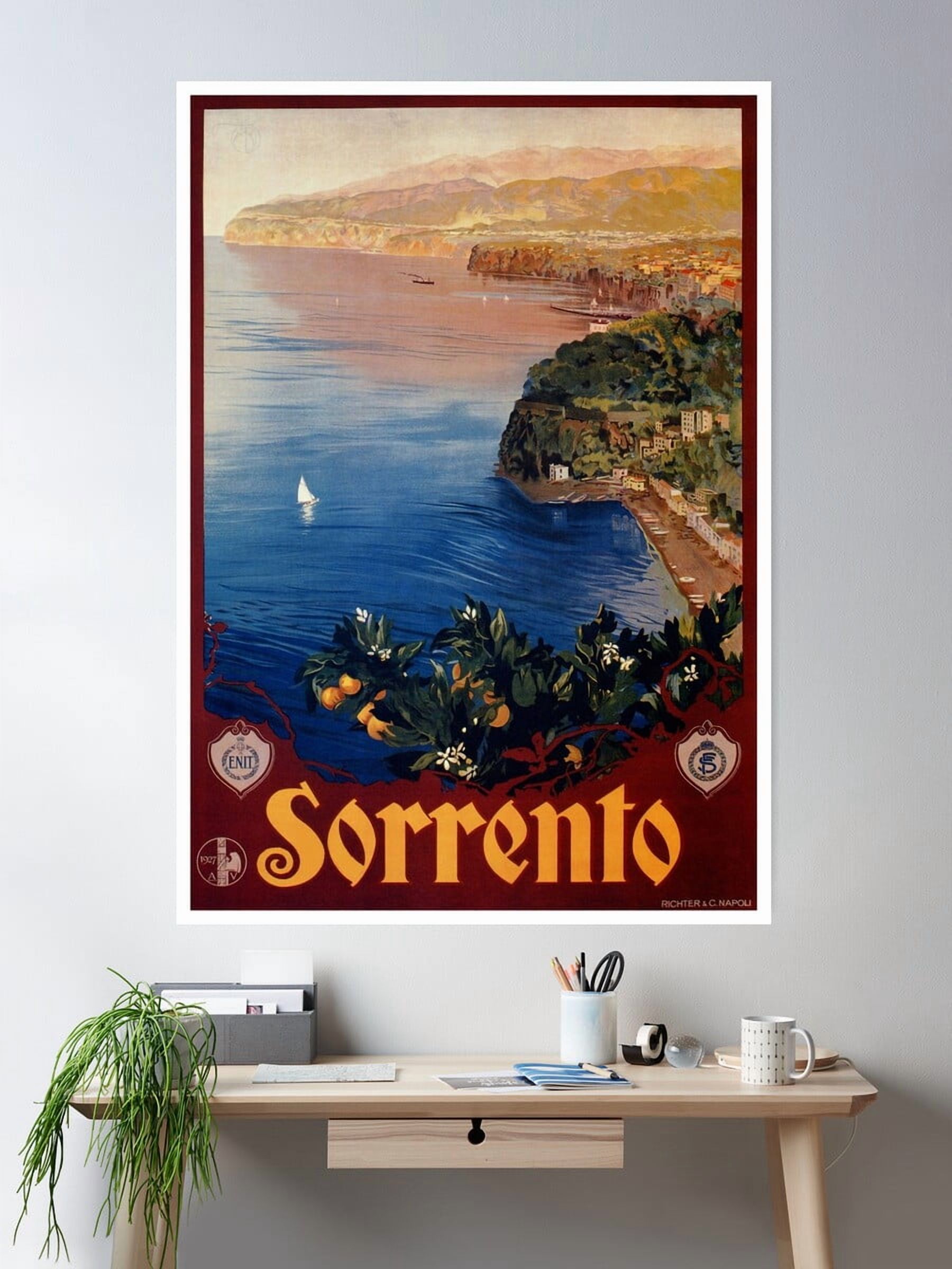 Dopaprint UNFRAMED PAPER POSTER Italy Sorrento Bay Of Naples Vintage ...