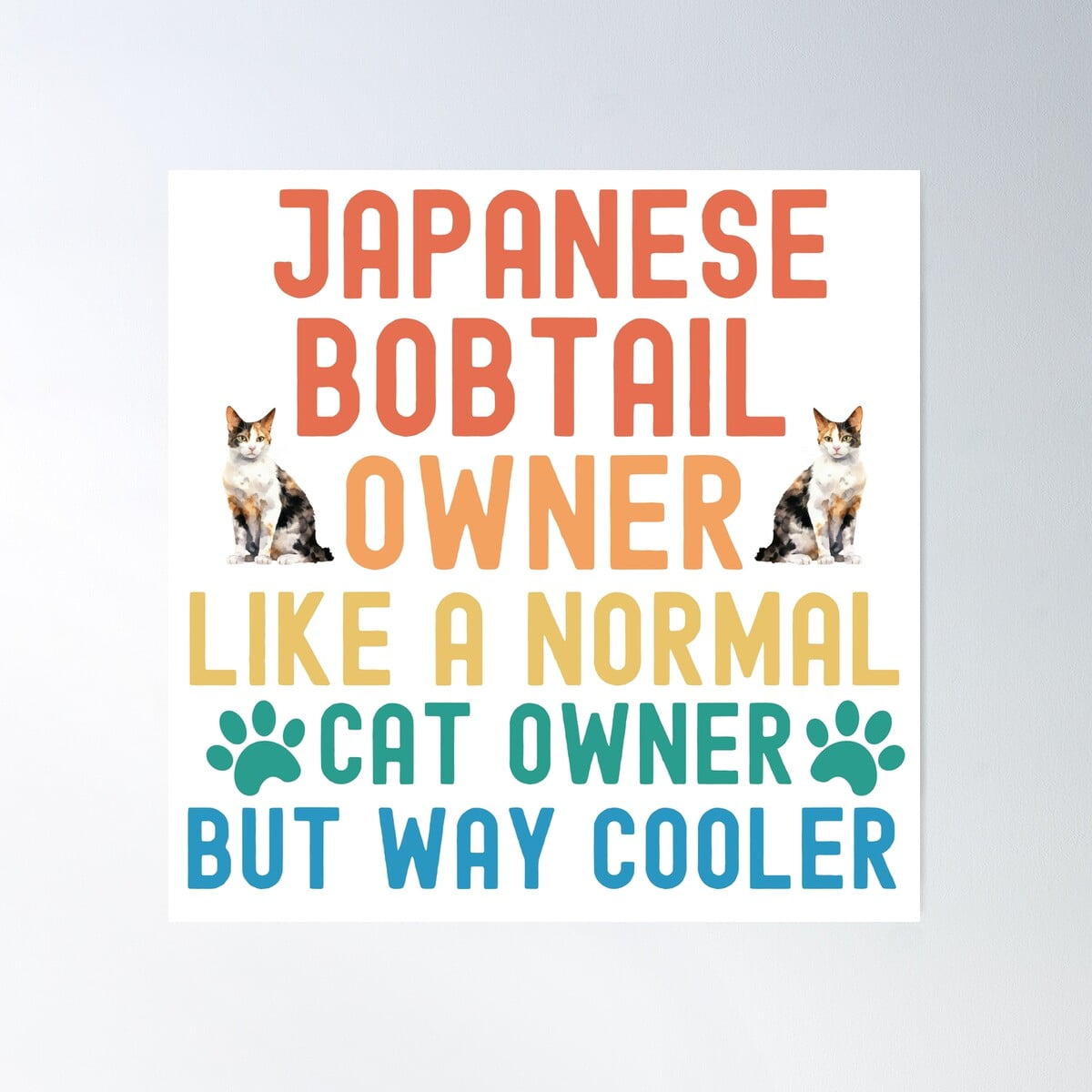 Dopaprint UNFRAMED PAPER POSTER Japanese Bobtail Cat Owner Poster Wall ...