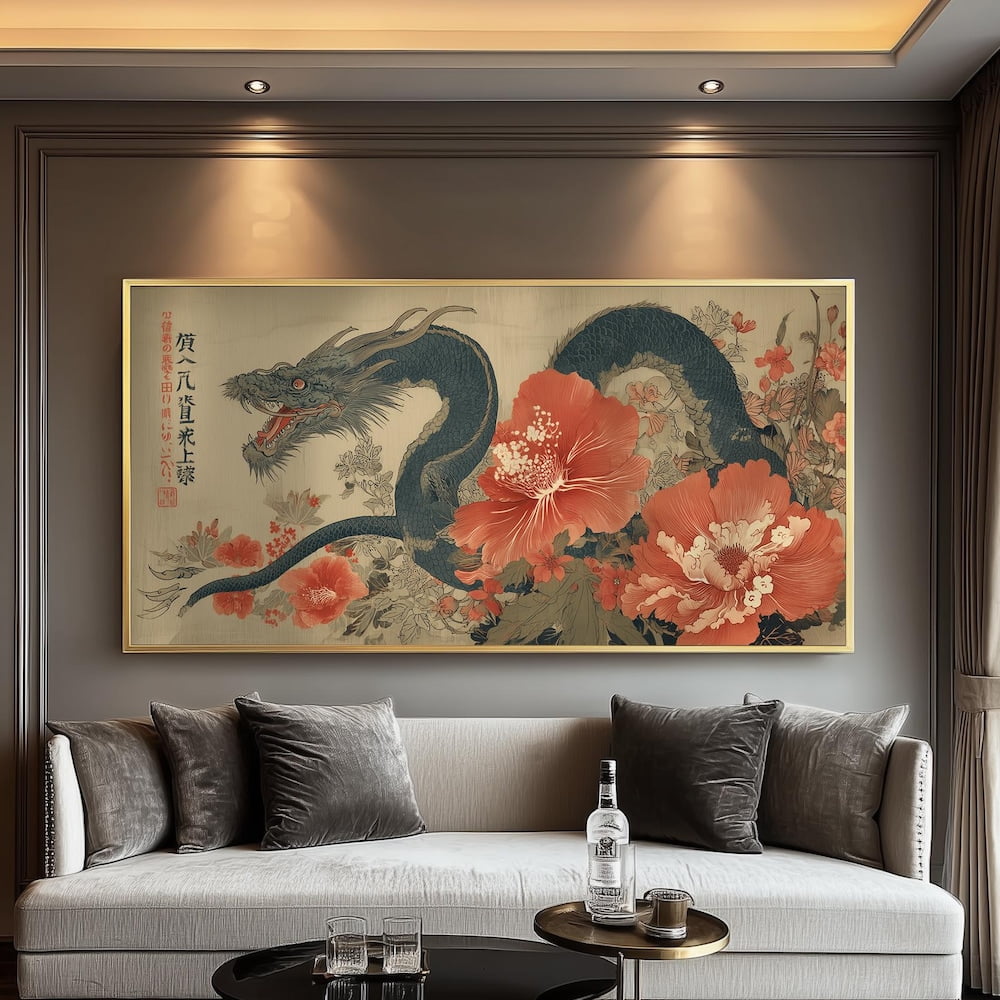 Dopaprint UNFRAMED PAPER POSTER Japanese Dragon Panoramic Art Print ...