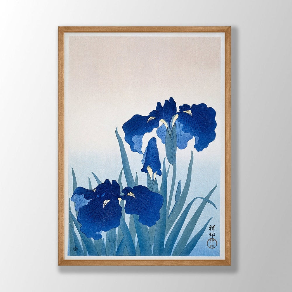 Dopaprint UNFRAMED PAPER POSTER Japanese Flower Art Prints - Ohara Koson Print, Iris Flowers ...