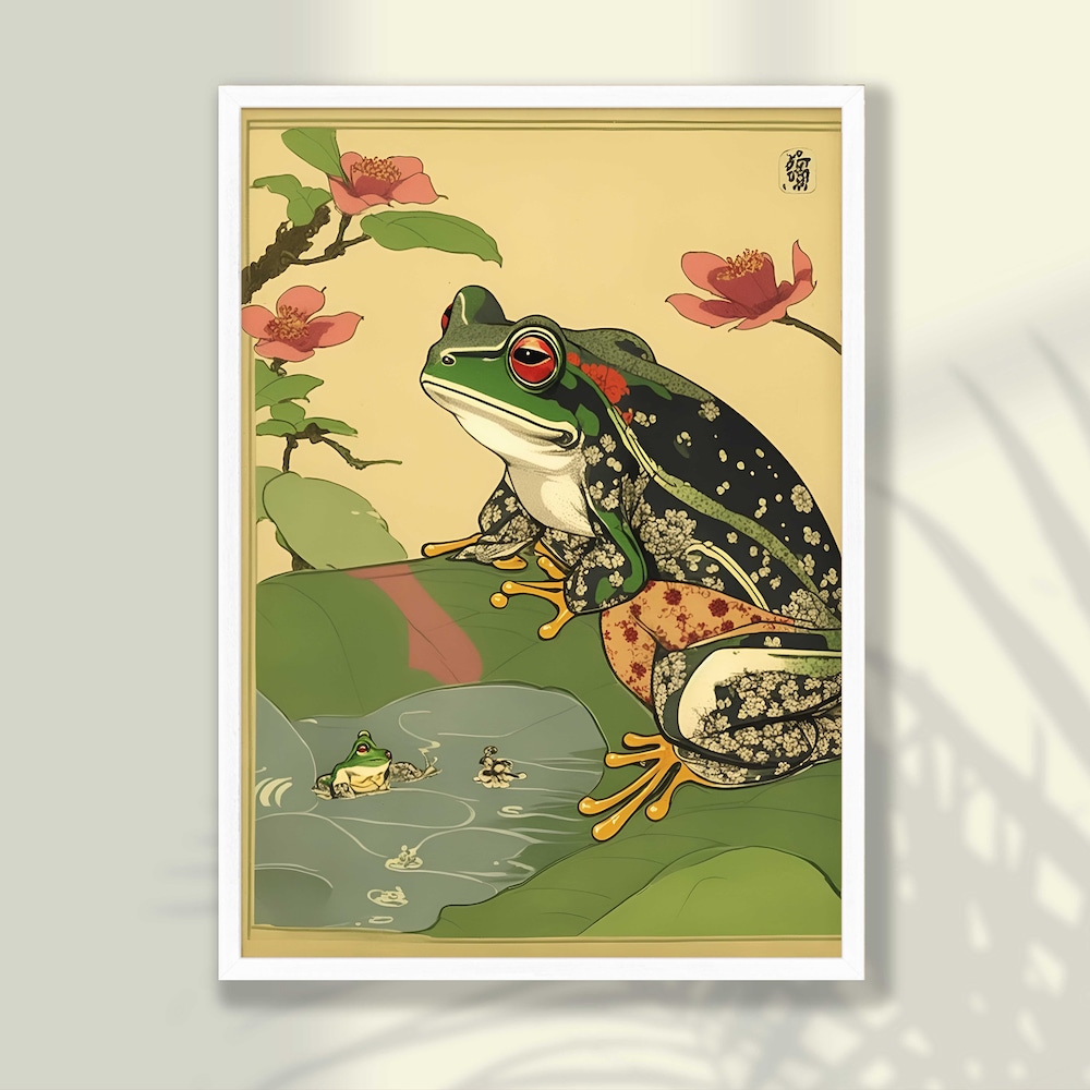 Dopaprint UNFRAMED PAPER POSTER Japanese Frog Print No5 - Japanese Wall ...