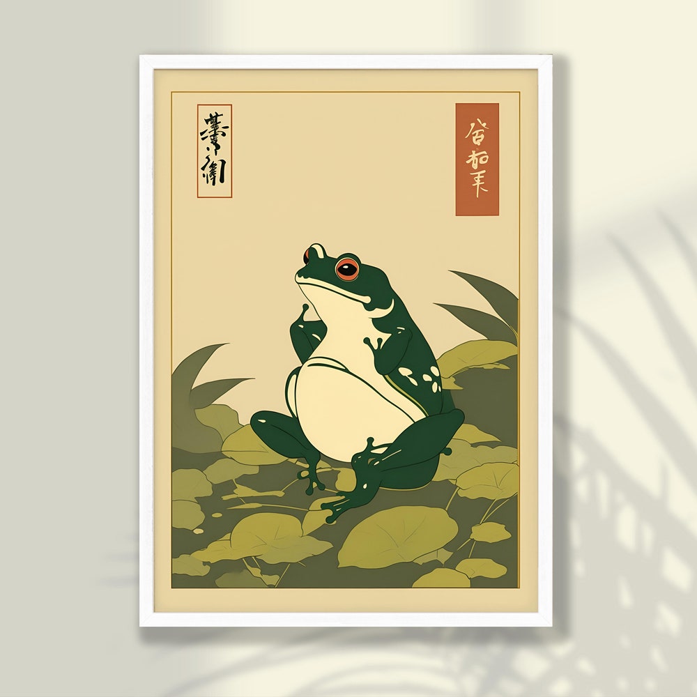 Dopaprint UNFRAMED PAPER POSTER Japanese Frog Print No9 - Japanese Wall ...