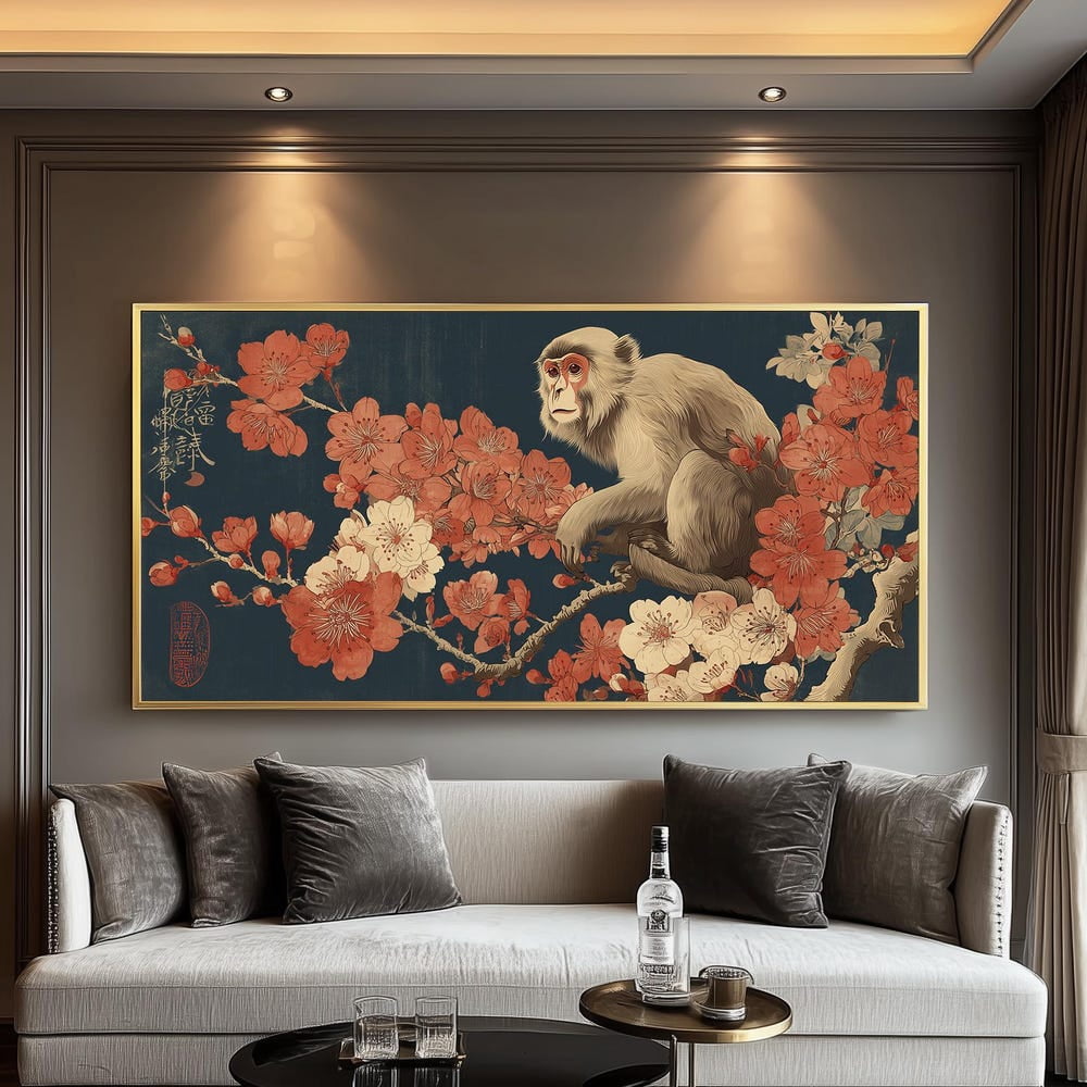 Dopaprint UNFRAMED PAPER POSTER Japanese Monkey Panoramic Art Print ...