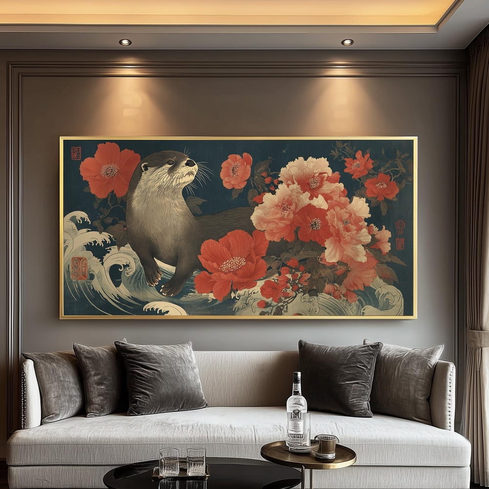 Dopaprint UNFRAMED PAPER POSTER Japanese Otter Panoramic Art Print ...