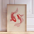 Dopaprint UNFRAMED PAPER POSTER Japanese Red Koi Fish In Yin And Yang ...