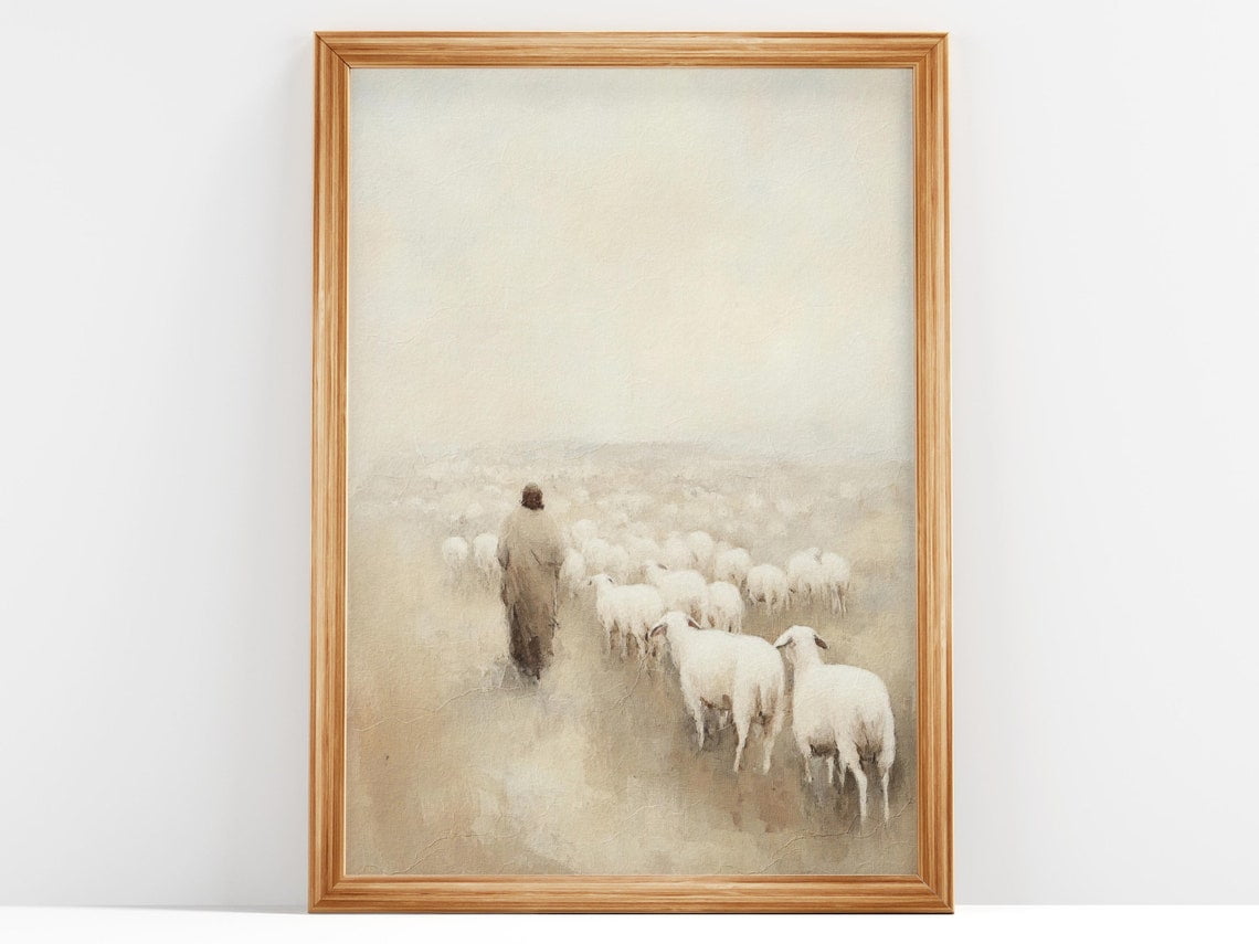 Dopaprint UNFRAMED PAPER POSTER Jesus The Good Shepherd Wall Art, Jesus Leaves The 99, Christian ...