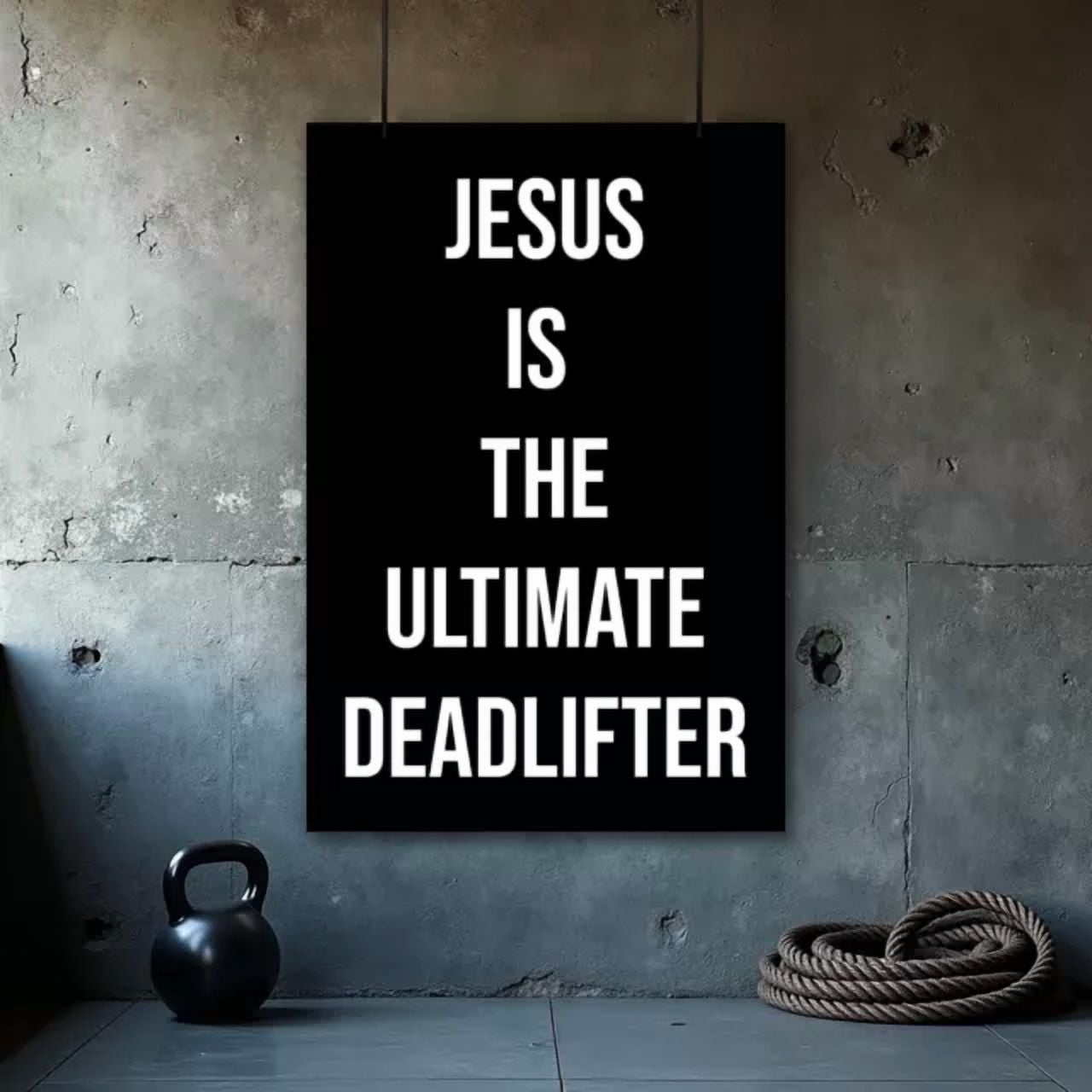 Dopaprint UNFRAMED PAPER POSTER Jesus Is The Ultimate Deadlifter Poster ...