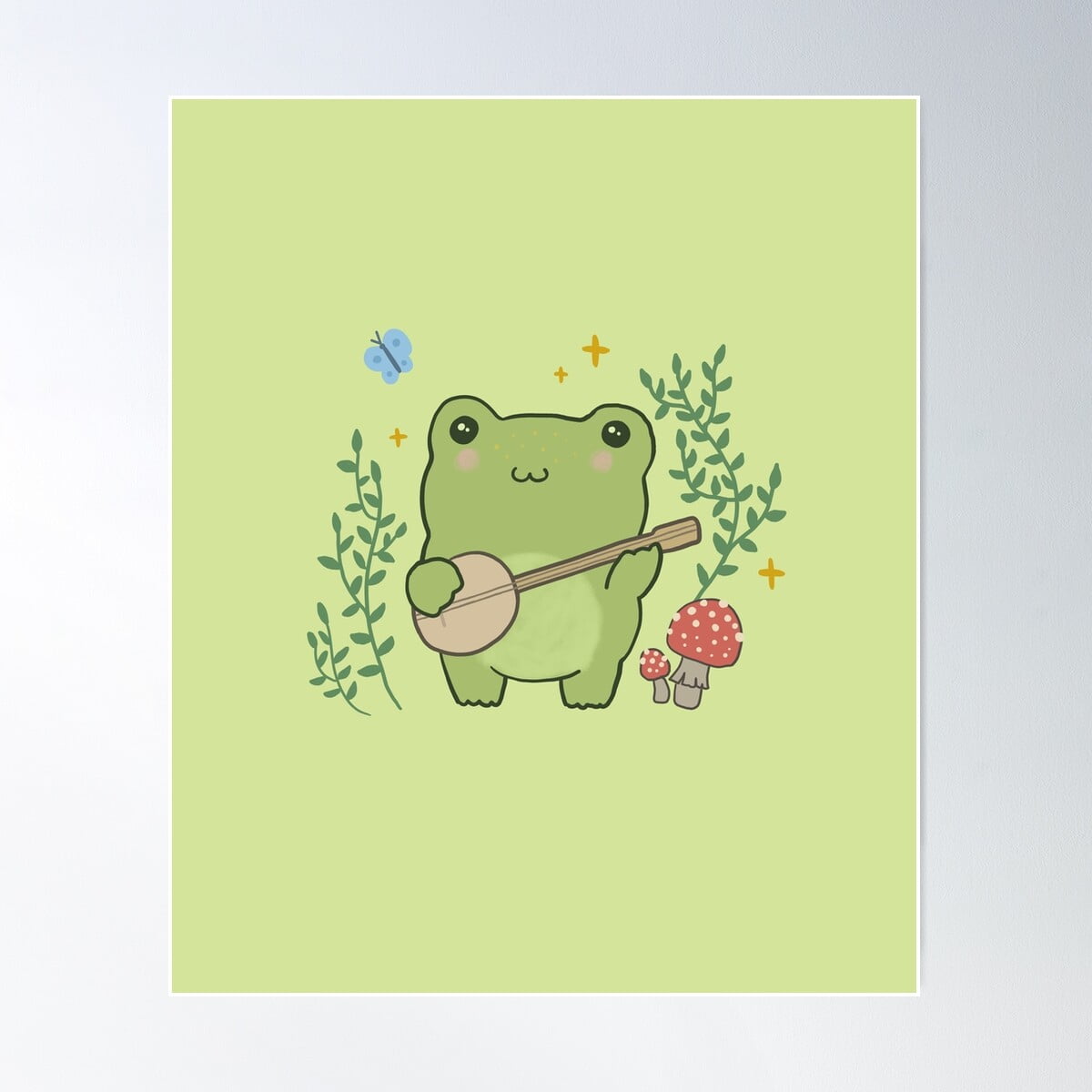 Dopaprint UNFRAMED PAPER POSTER Kawaii Frog Playing Banjo: Toad ...