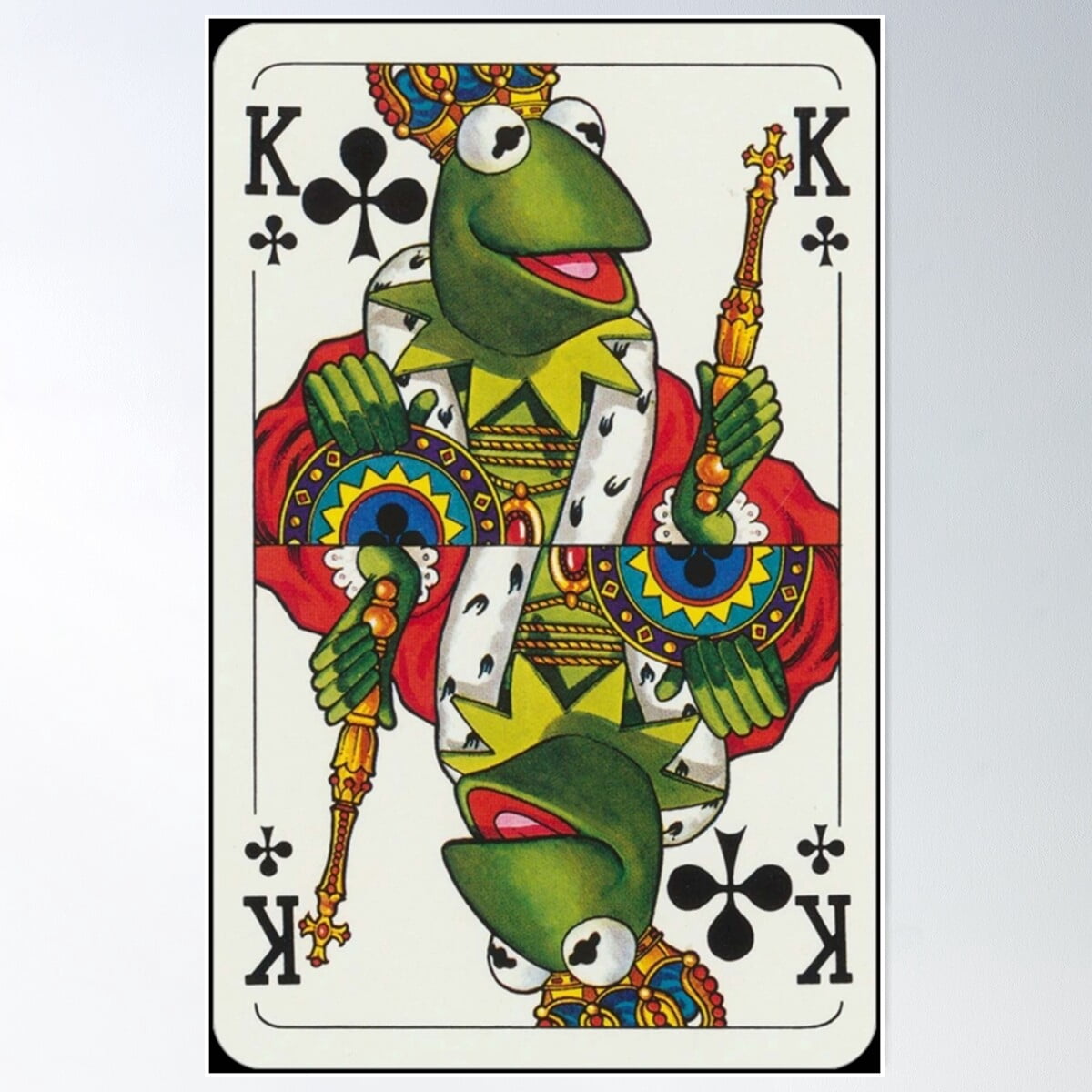 Dopaprint UNFRAMED PAPER POSTER Kermit Playing Cards King Clubs Poster ...