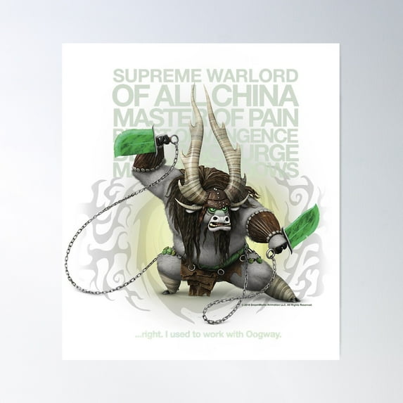 Dopaprint UNFRAMED PAPER POSTER Kung Fu Bear Kai Supreme Warlord ...