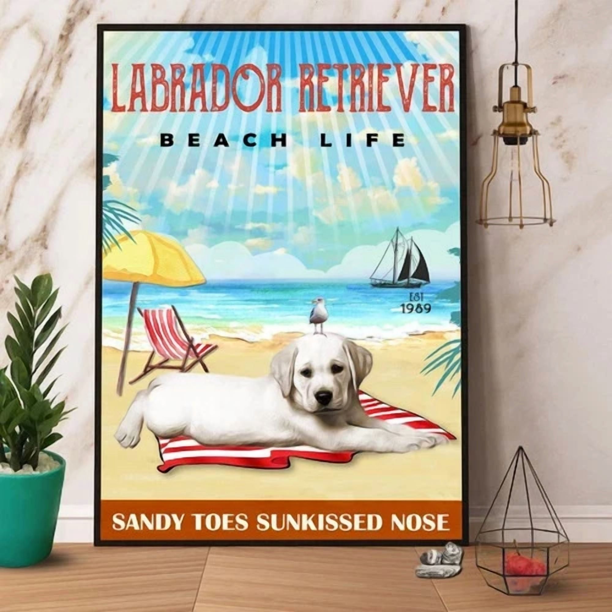 Dopaprint UNFRAMED PAPER POSTER Labrador Retriever Beach Life Paper ...