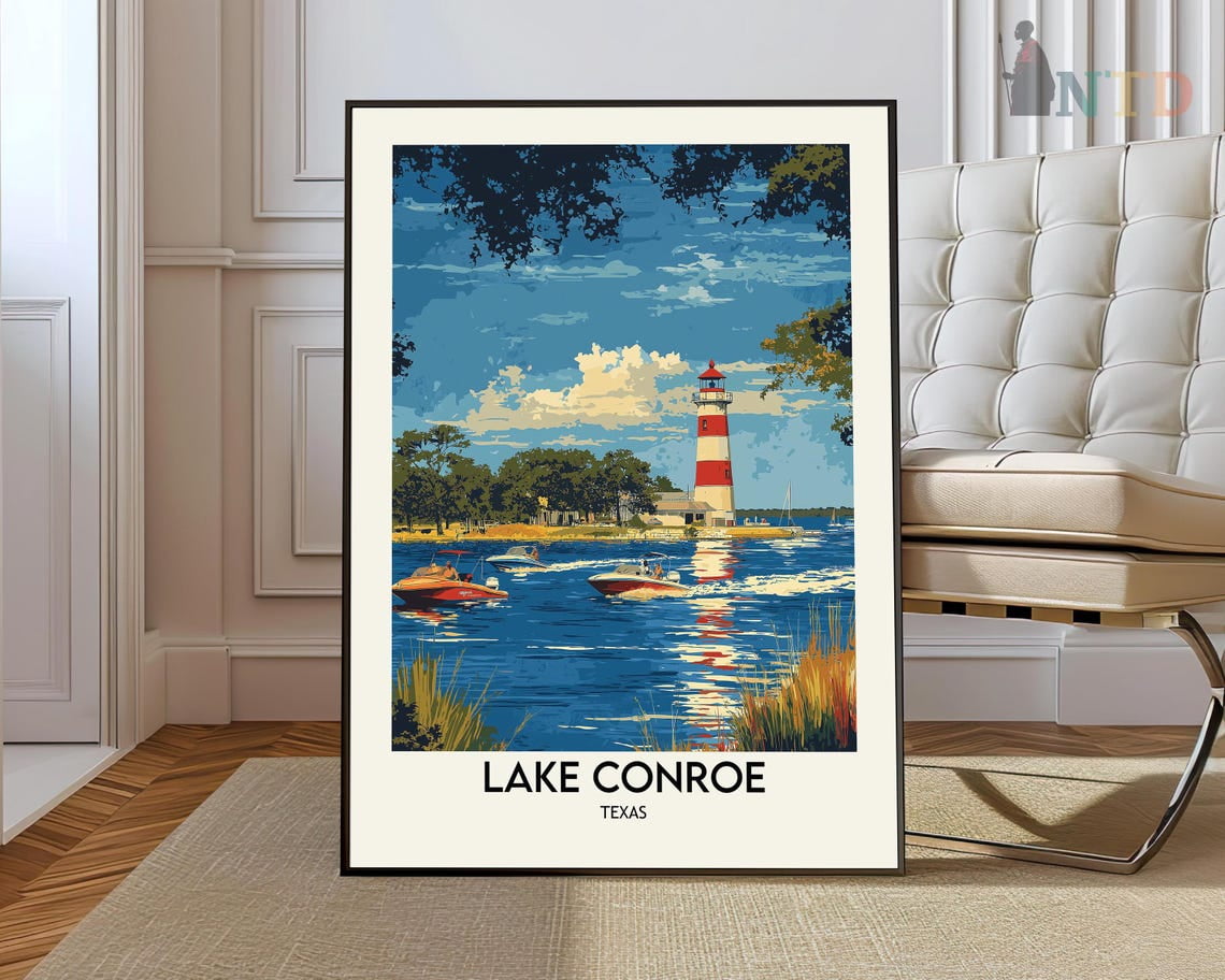 Dopaprint UNFRAMED PAPER POSTER Lake Conroe Print, Lake Conroelake ...
