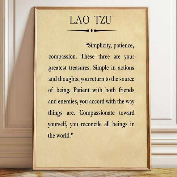 Dopaprint UNFRAMED PAPER POSTER Lao Tzu Quote Simplicity Quote ...