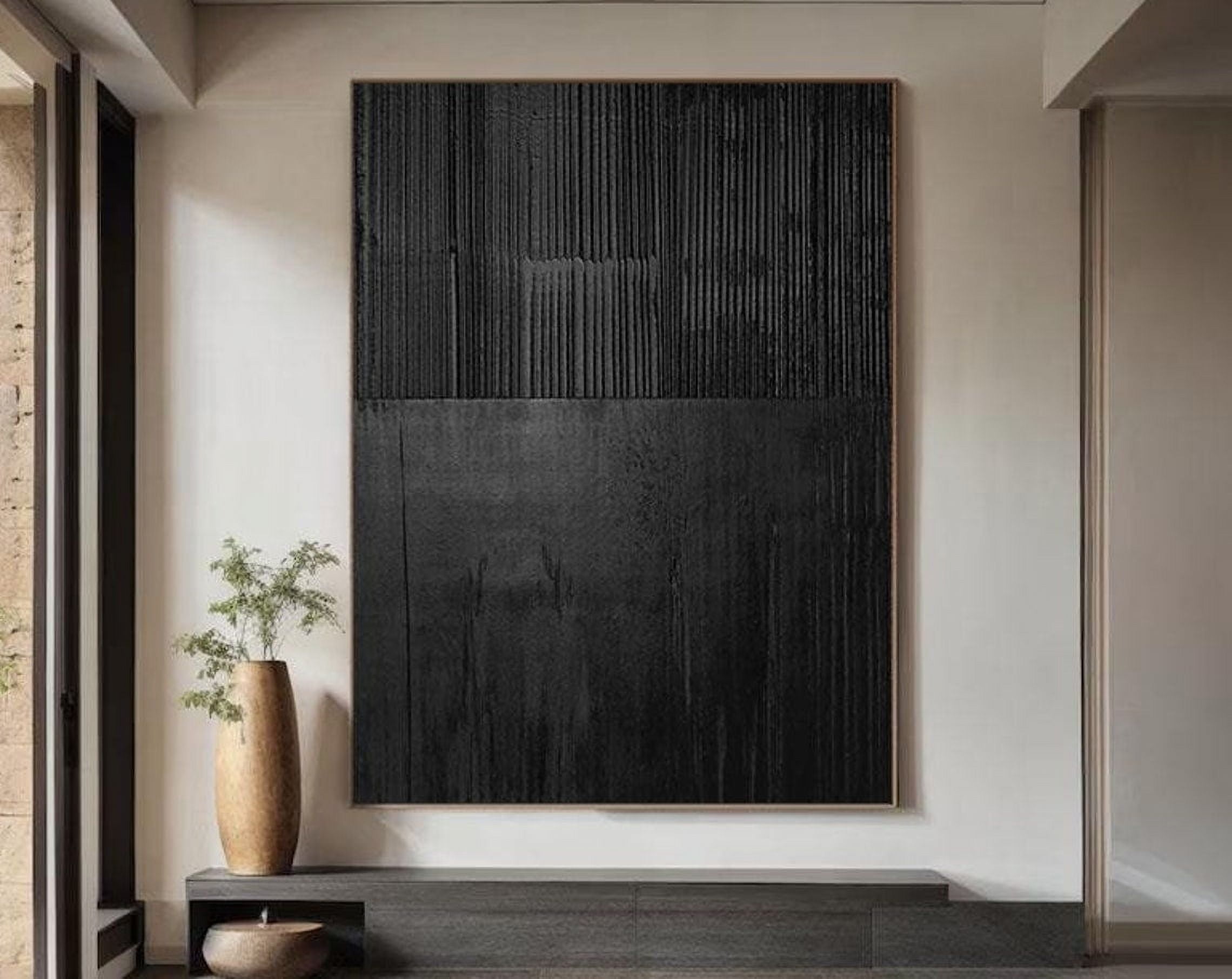 Dopaprint UNFRAMED PAPER POSTER Large Black Abstract Painting Black ...