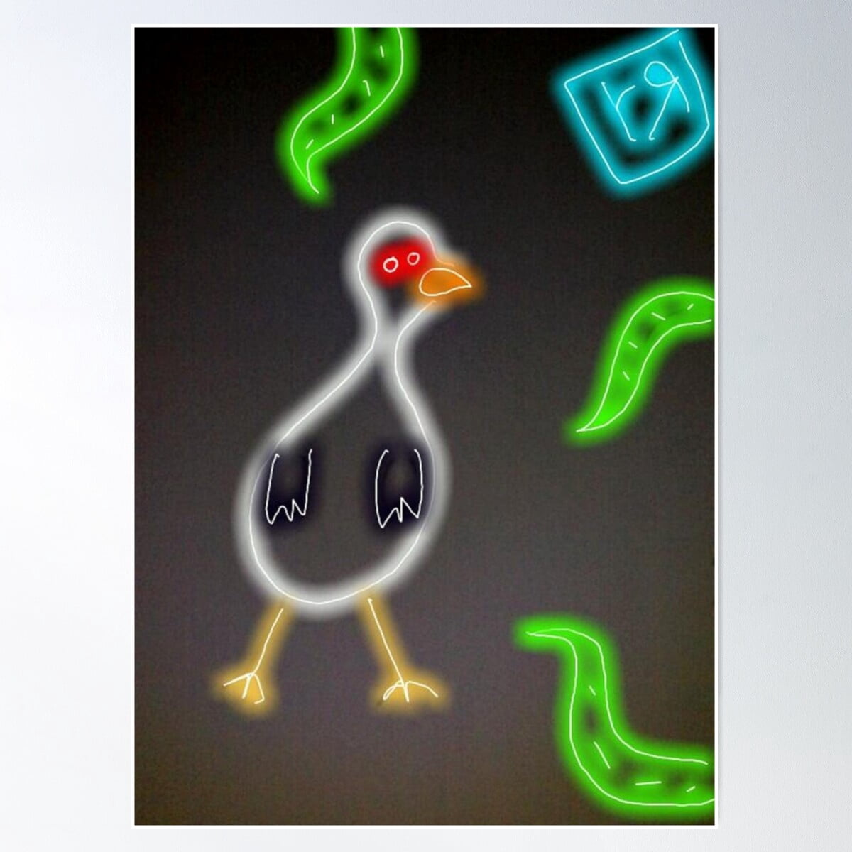 Dopaprint UNFRAMED PAPER POSTER Laser Chicken Vs Tentacles From Outer ...
