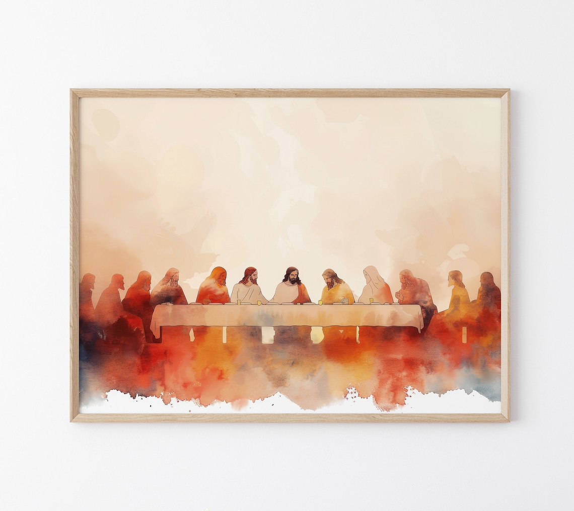 Dopaprint UNFRAMED PAPER POSTER The Last Supper Watercolour Painting ...