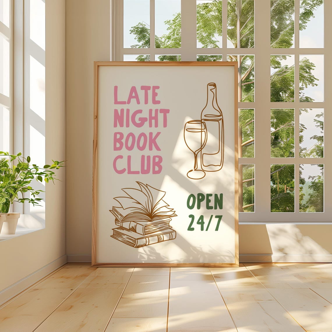 Dopaprint UNFRAMED PAPER POSTER Late Night Book Club Print, Trendy ...