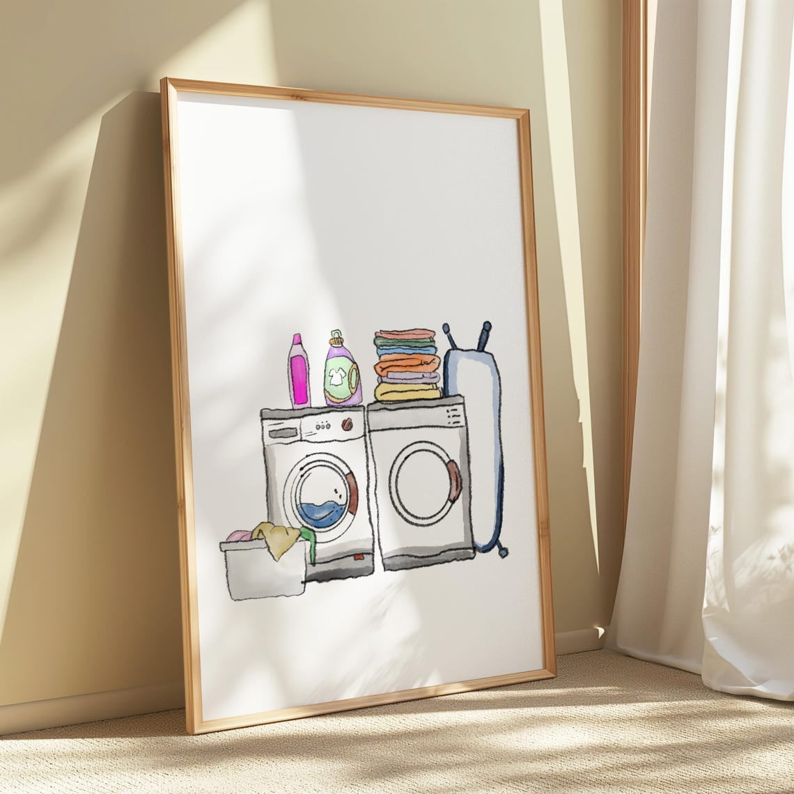 Dopaprint UNFRAMED PAPER POSTER Laundry Room Art, Watercolor Style ...