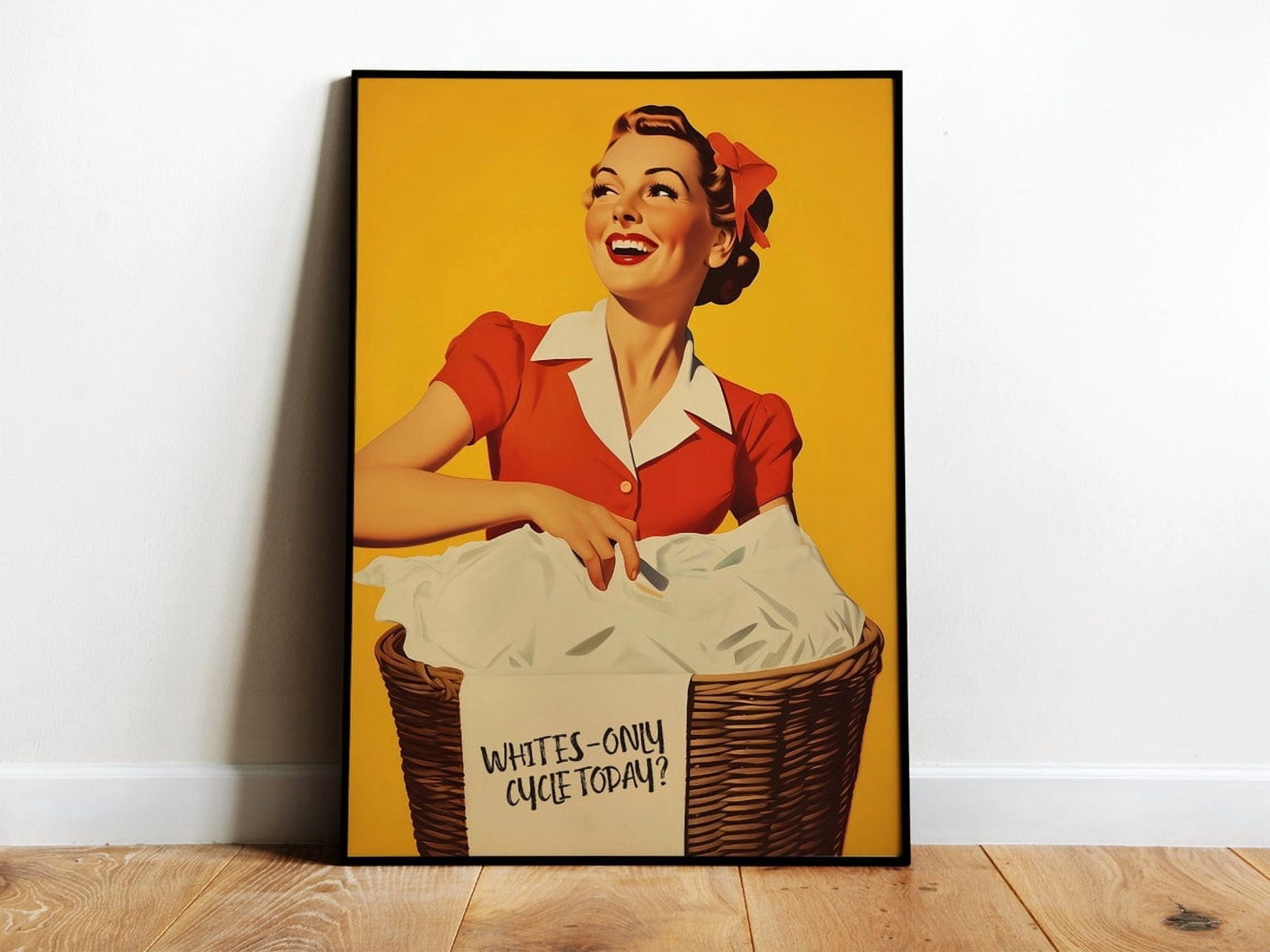 Dopaprint UNFRAMED PAPER POSTER Laundry Wall Art Happy Housewife Art ...