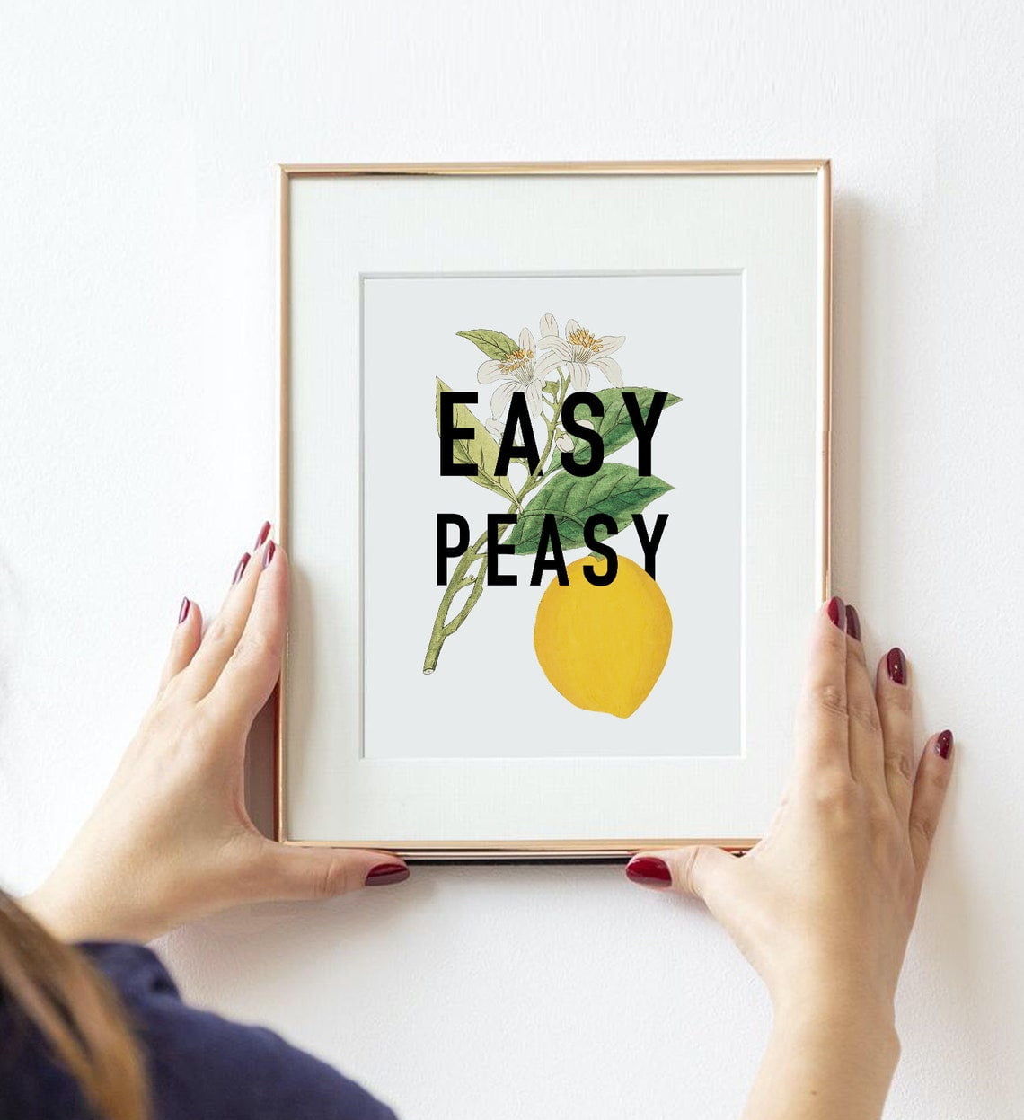Dopaprint UNFRAMED PAPER POSTER Lemon Print, Easy Peasy Quote, Vintage ...