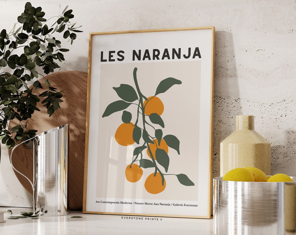 Dopaprint UNFRAMED PAPER POSTER Les Naranja Art, Orange Fruit Print ...