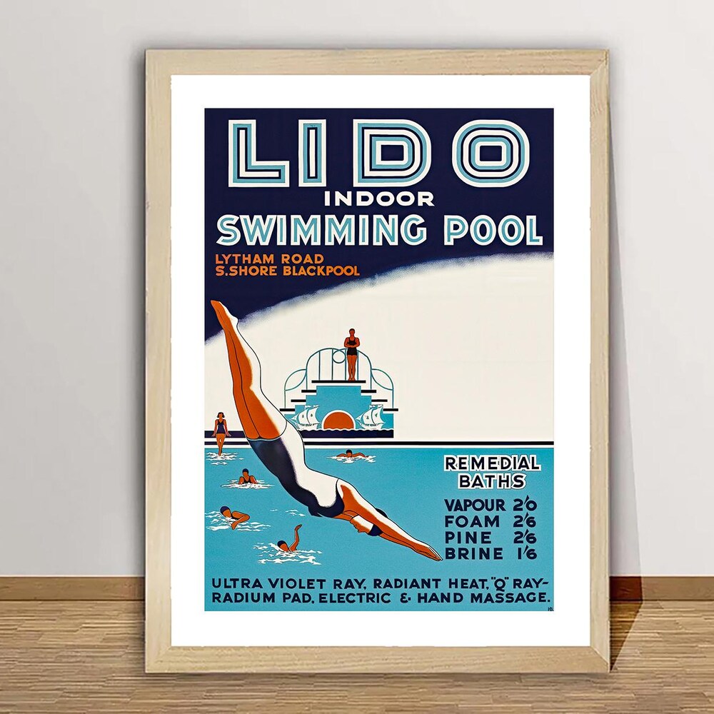 Dopaprint UNFRAMED PAPER POSTER Lido Indoor Swimming Pool, Lytham Road ...