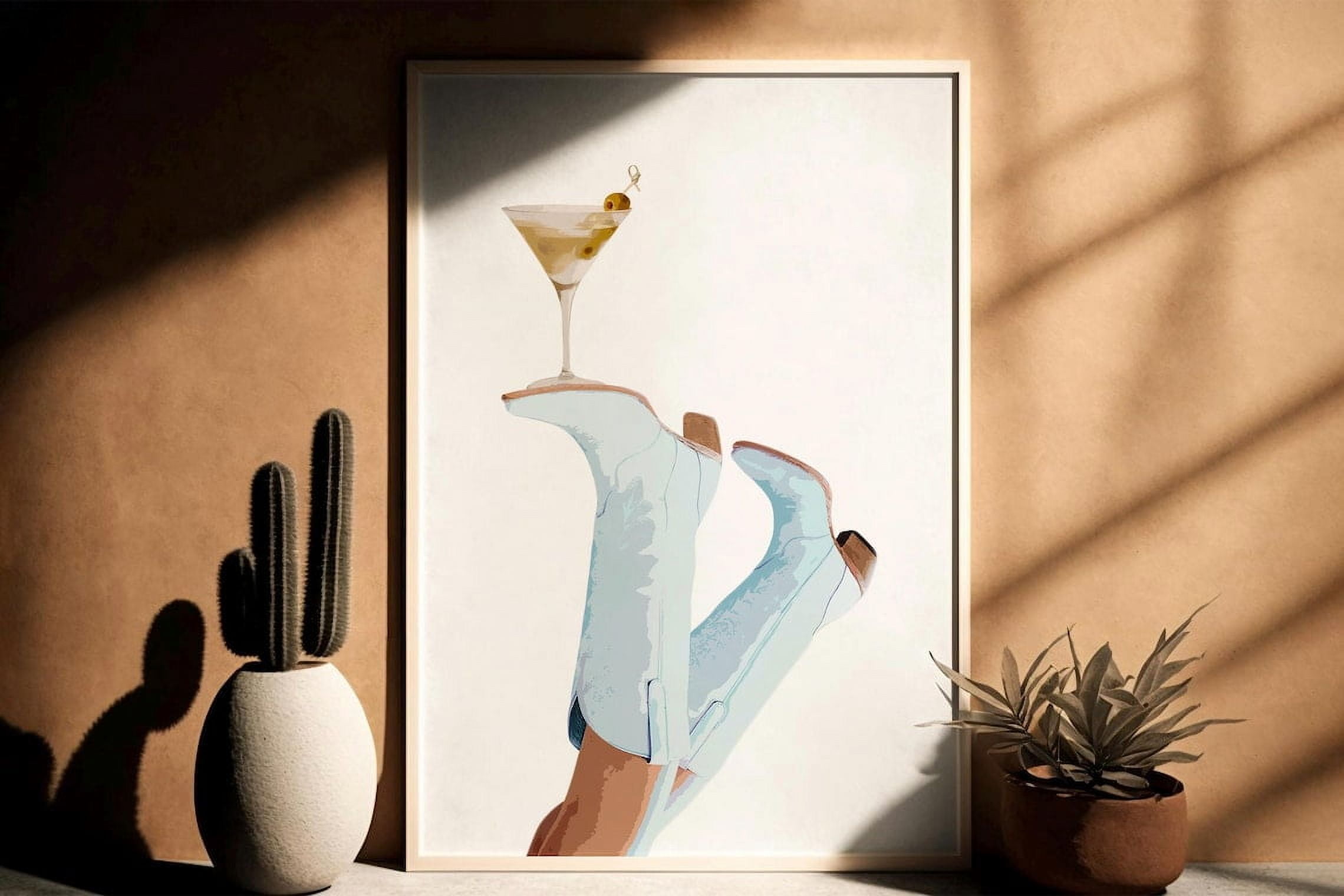 Dopaprint UNFRAMED PAPER POSTER Light Blue Cowgirl Martini, Coquette ...