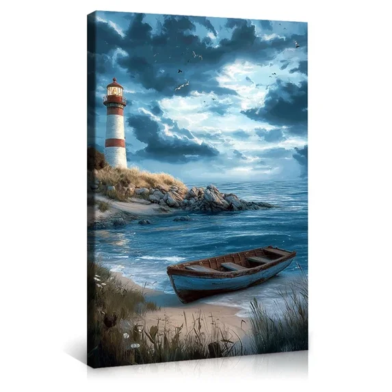 Dopaprint UNFRAMED PAPER POSTER Lighthouse Coastal Wall Art Print Ocean ...