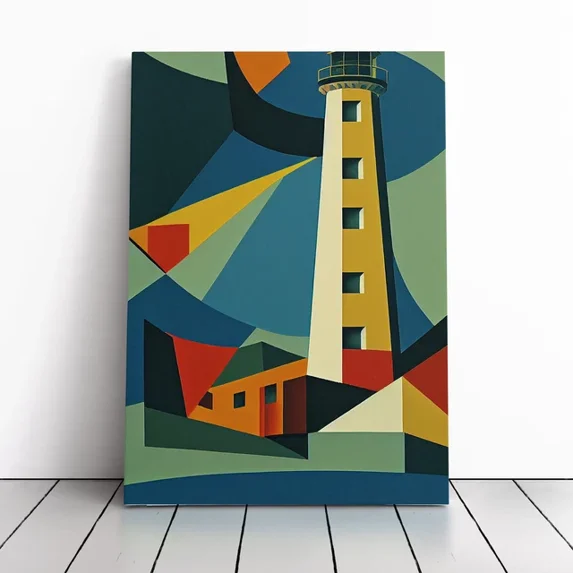 Dopaprint UNFRAMED PAPER POSTER Lighthouse Cubism Wall Art Print Decor ...