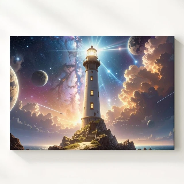 Dopaprint UNFRAMED PAPER POSTER Lighthouse In Cosmic Night ...