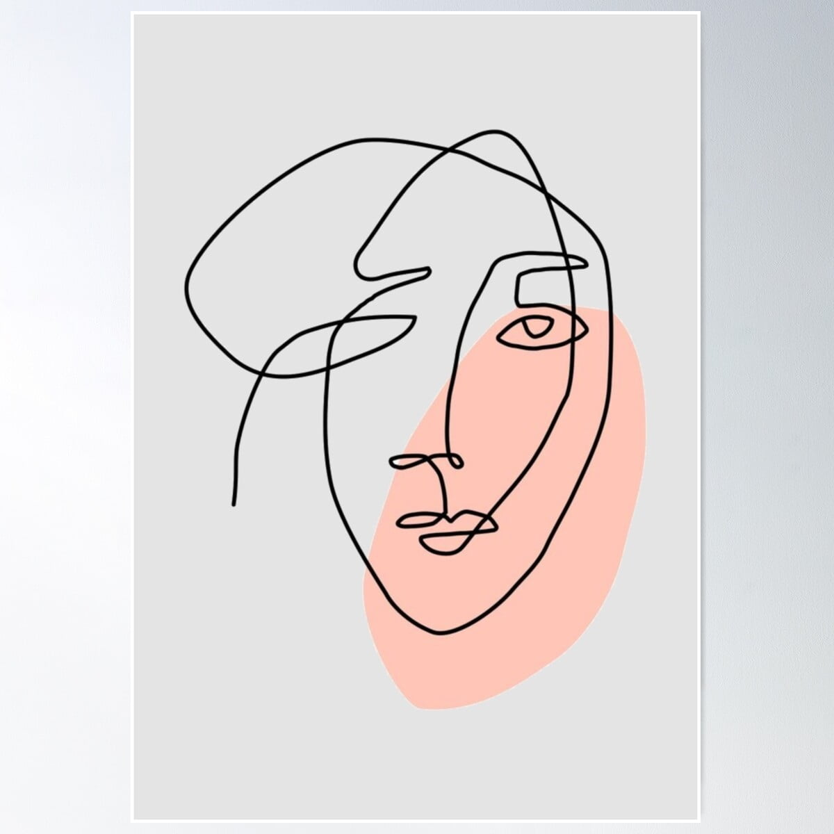 Dopaprint UNFRAMED PAPER POSTER Linear Abstract Face Poster Wall Art ...