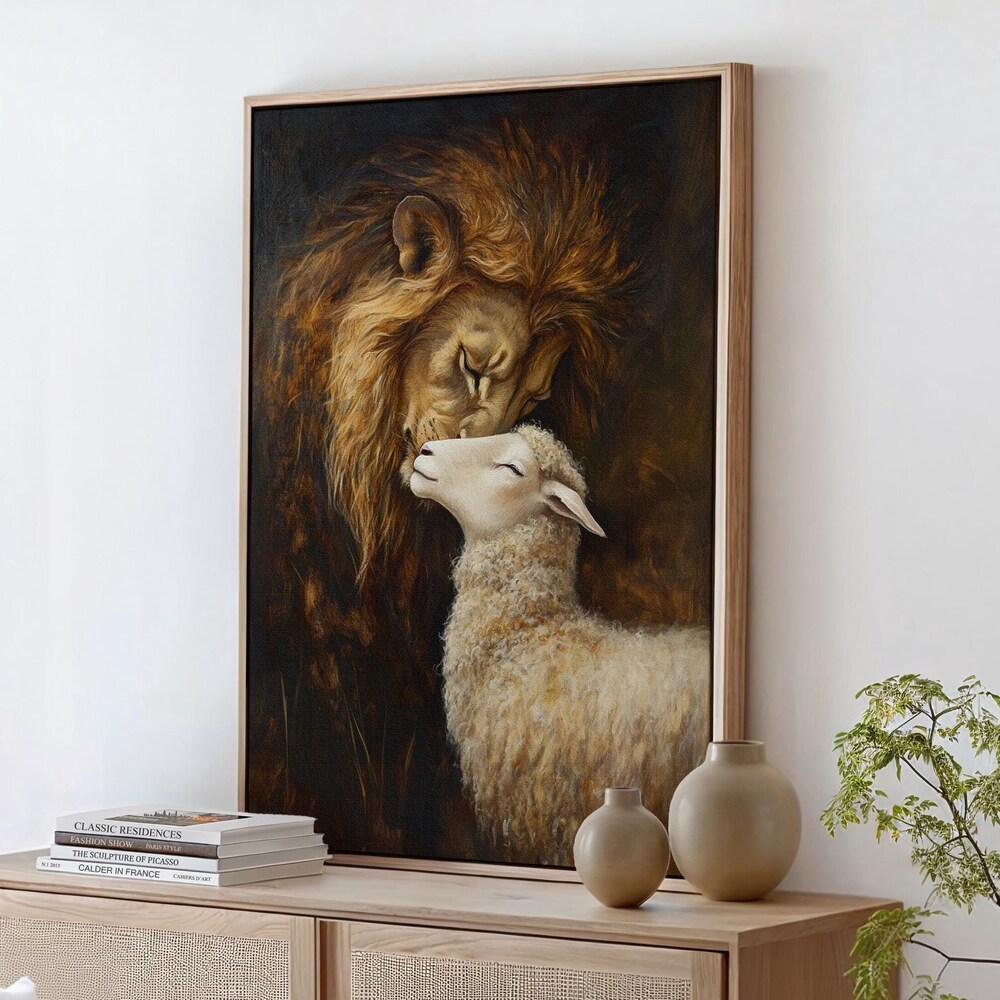Dopaprint UNFRAMED PAPER POSTER Lion And Lamb Poster Wall Art - Of ...