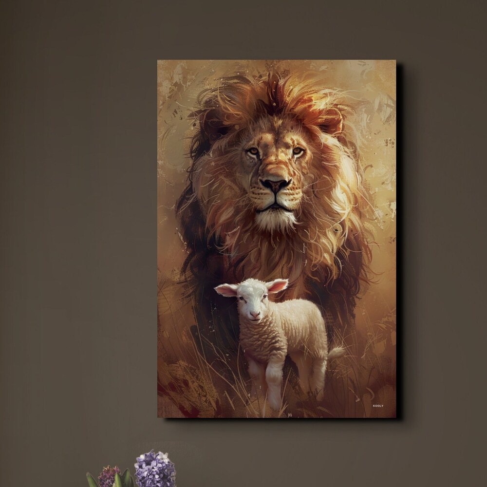 Dopaprint UNFRAMED PAPER POSTER Lion And Lamb Poster Wall Art Print ...