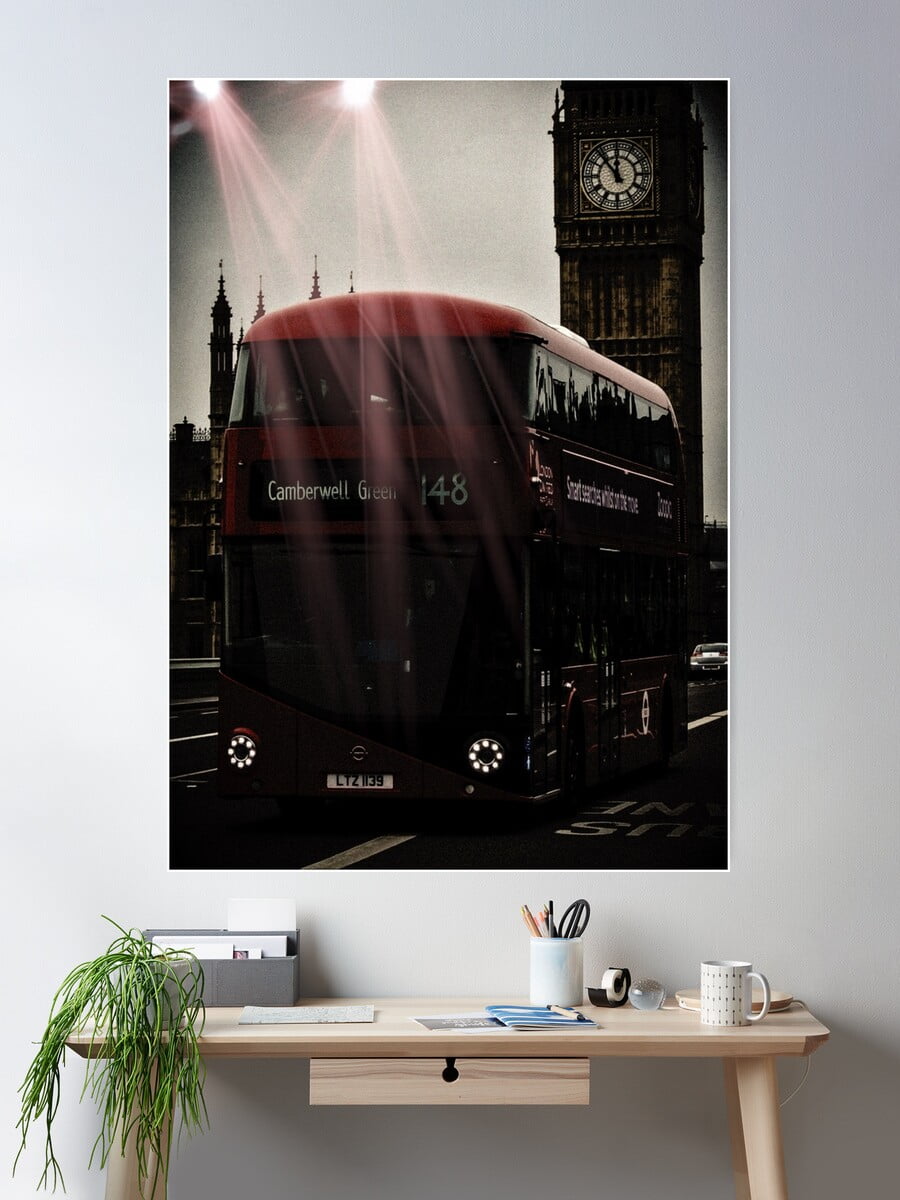 Dopaprint UNFRAMED PAPER POSTER London Bus Poster Wall Art, Modern Wall ...