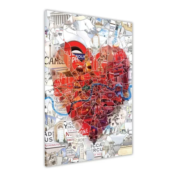 Dopaprint UNFRAMED PAPER POSTER London Heart Collage Wall Art Picture ...