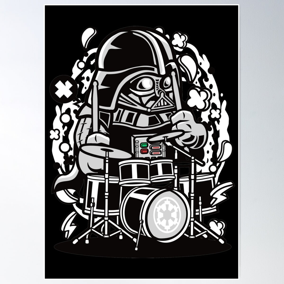 Dopaprint UNFRAMED PAPER POSTER Lord Alien Drummer Chibi Art Style ...