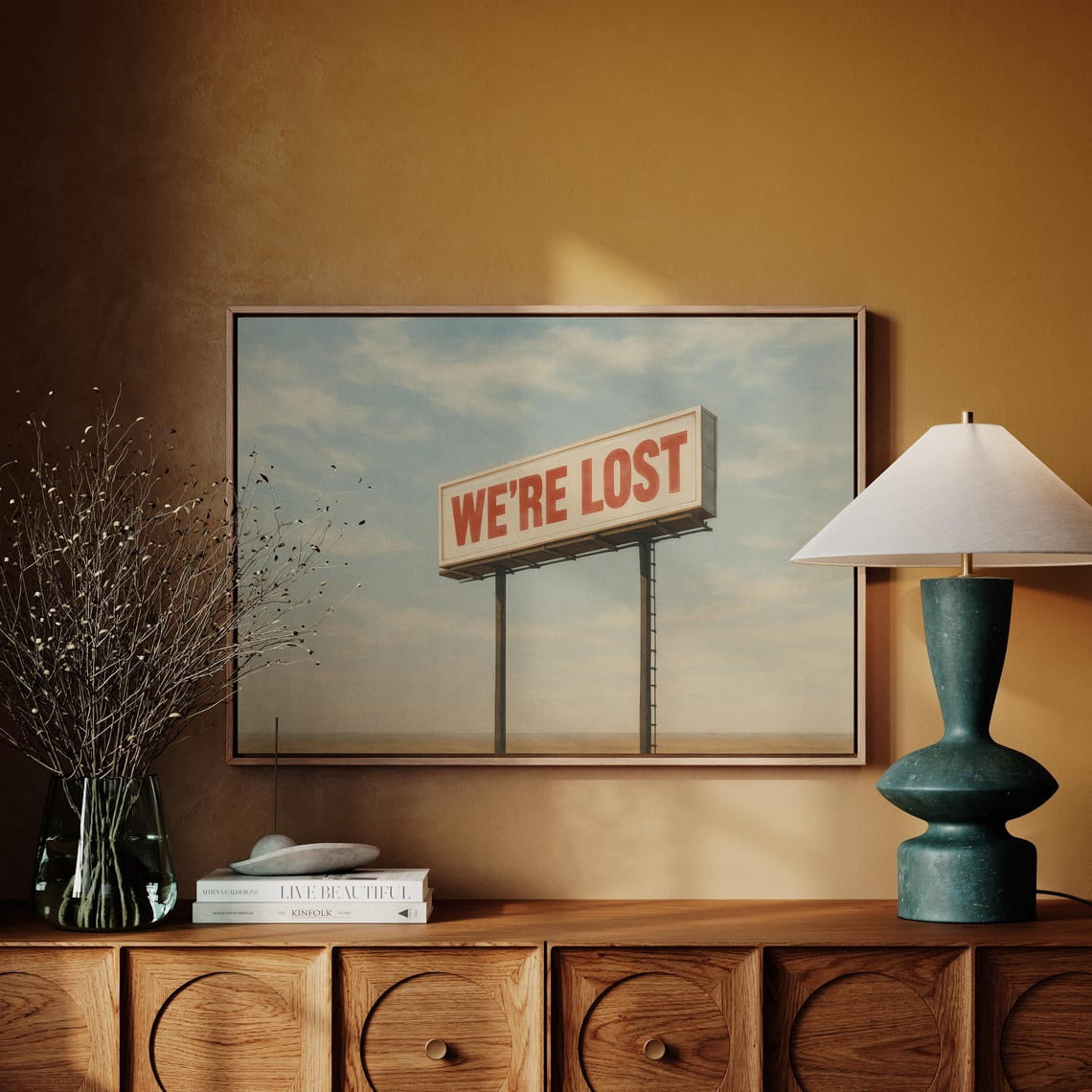 Dopaprint UNFRAMED PAPER POSTER We'Re Lost Billboard Wall Art Retro ...