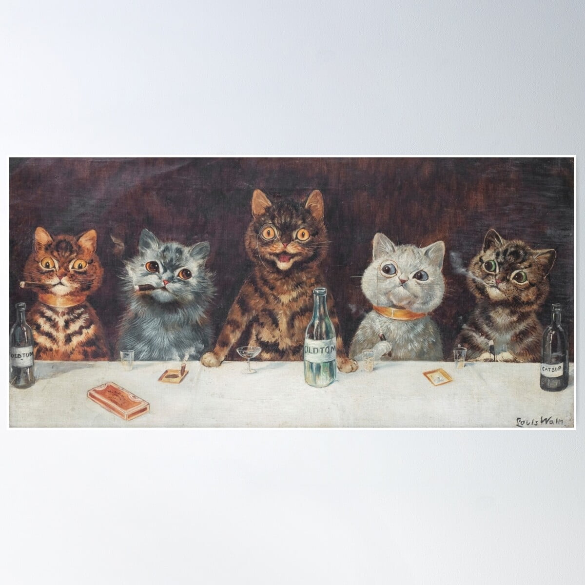Dopaprint UNFRAMED PAPER POSTER Louis Wain Print - The Bachelor Party ...