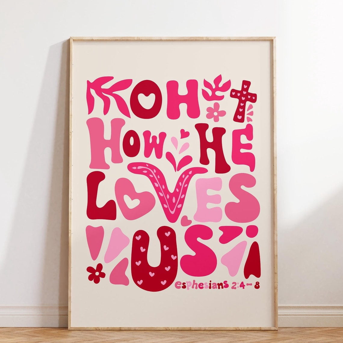 Dopaprint UNFRAMED PAPER POSTER How He Loves Us Wall Art, Retro ...