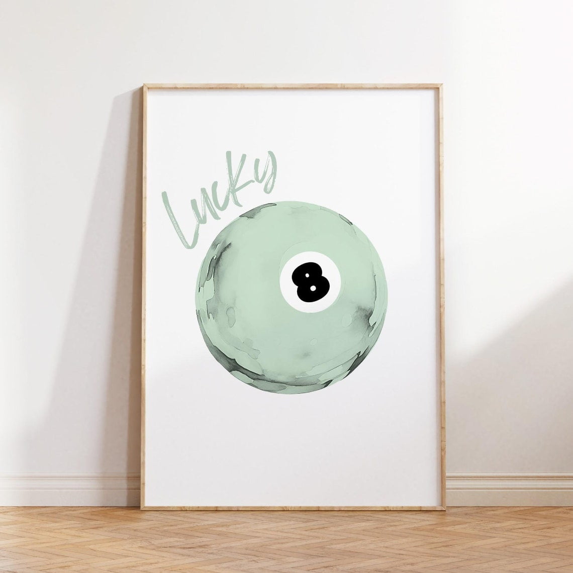 Dopaprint UNFRAMED PAPER POSTER Lucky 8 Ball Wall Art, Vintage Pool ...
